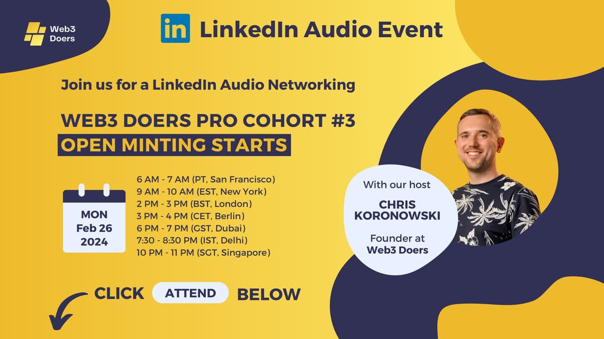 Web3 Doers PRO Cohort #3 Minting Starts